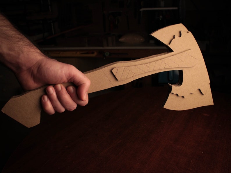 Houndstooth Hatchet PDF Printable Pattern Cardboard Axe, Recyle DIY Craft, Toy Sword, Papercraft ...