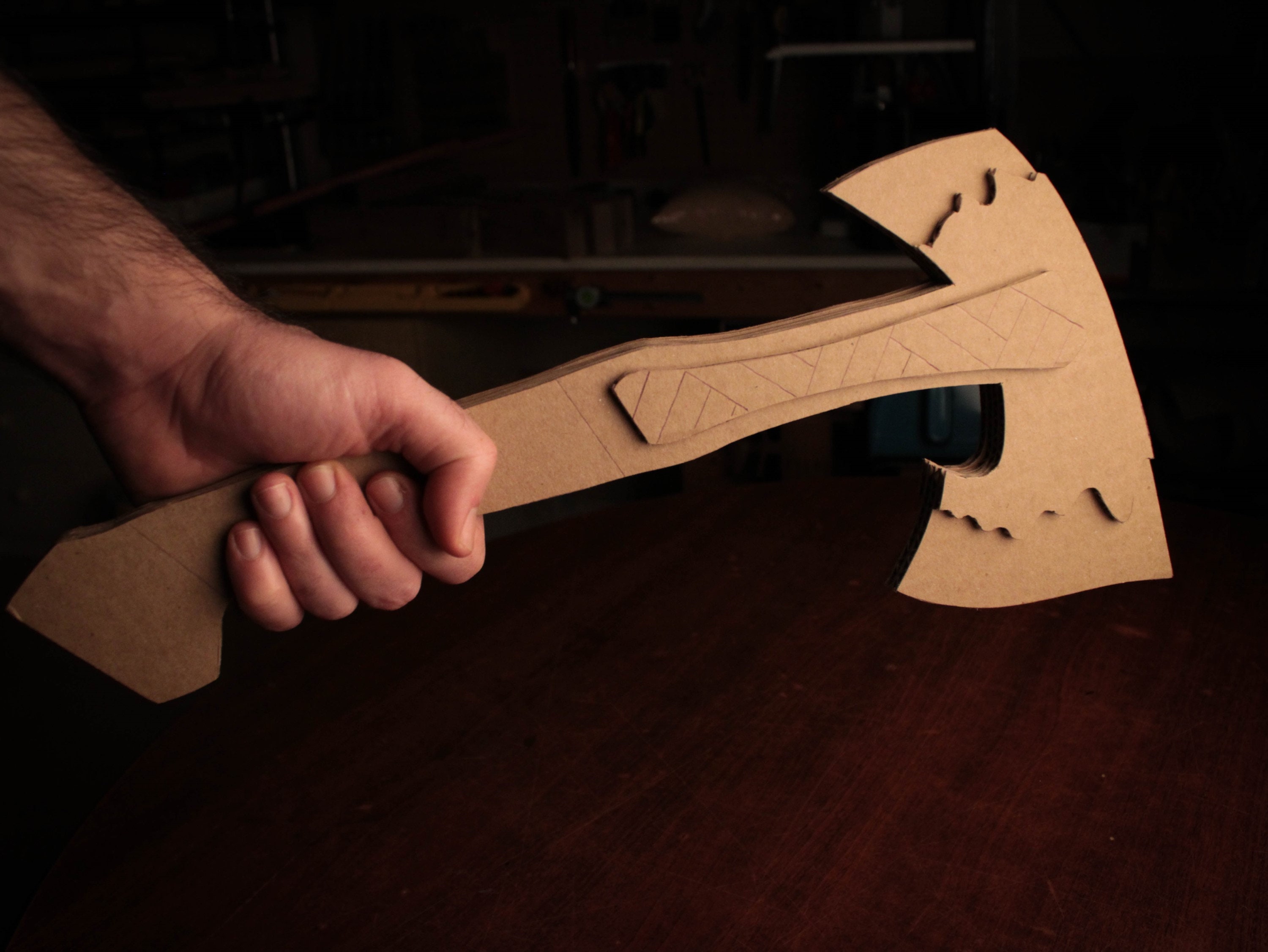 Houndstooth Hatchet PDF Printable Pattern Cardboard Axe, Recyle DIY ...