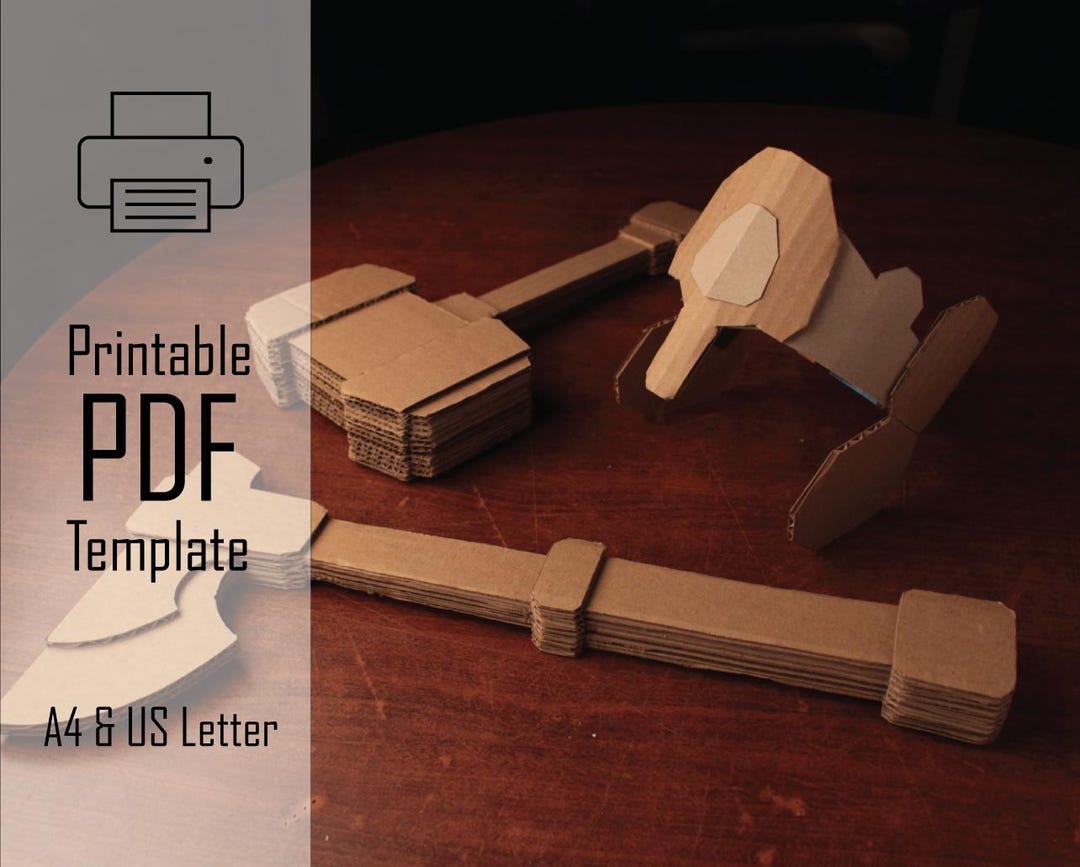 Mountain Crown Bulwark Set || PDF Printable Cardboard Armor and Axe Set ...