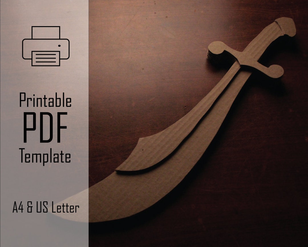 Arabian Knight's Scimitar || PDF Printable Pattern Cardboard Sword ...