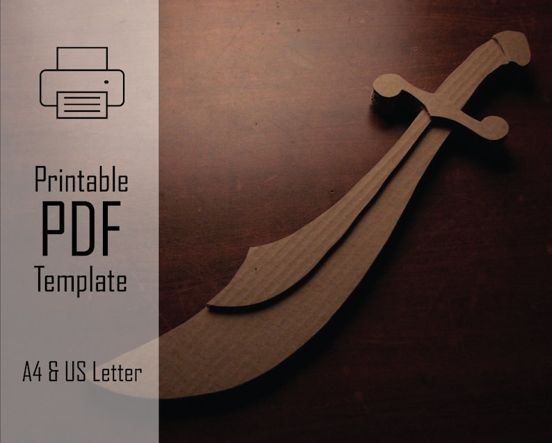 Arabian Knight's Scimitar || PDF Printable Pattern Cardboard Sword ...