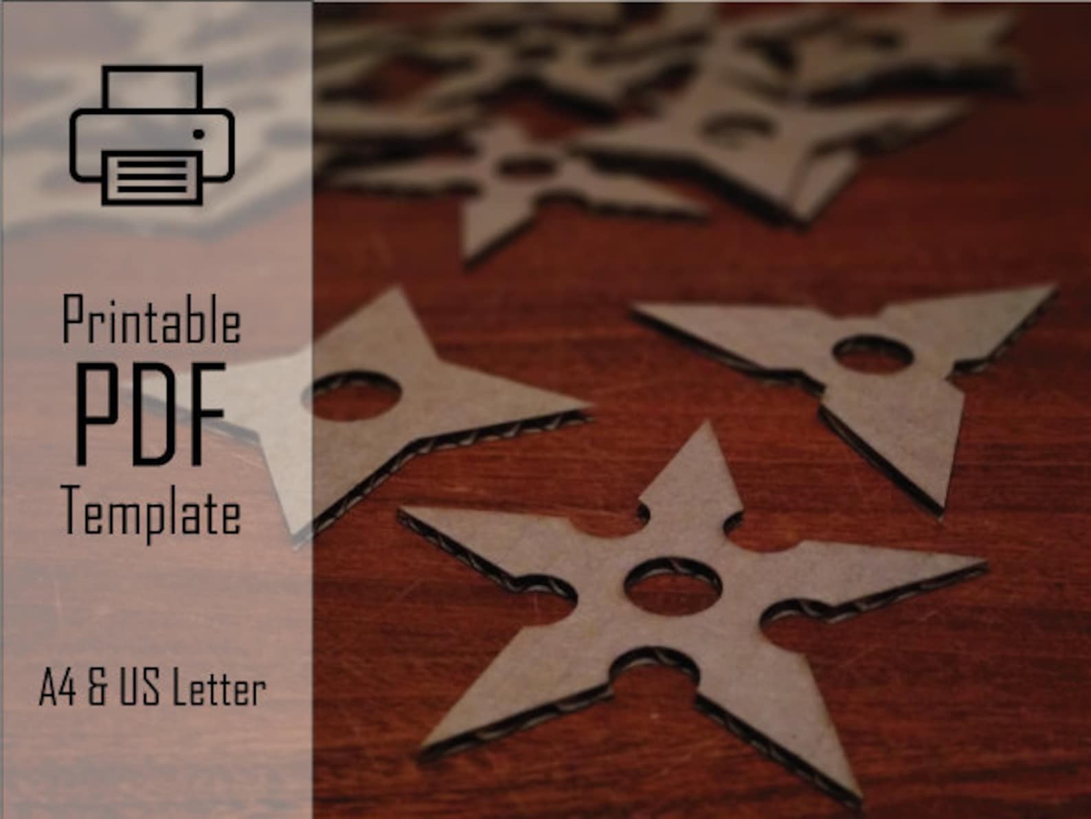Ninja Stars || PDF Printable Pattern Cardboard Ninja, Recyle DIY Craft ...
