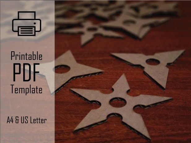 Ninja Stars PDF Printable Pattern Cardboard Ninja, Recyle DIY Craft ...