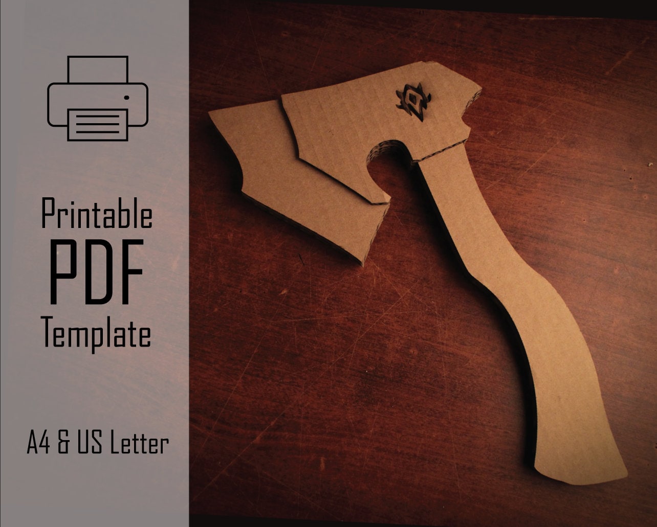 Orkax || PDF Printable Pattern Cardboard Orc Axe, Recyle DIY Craft, Toy ...