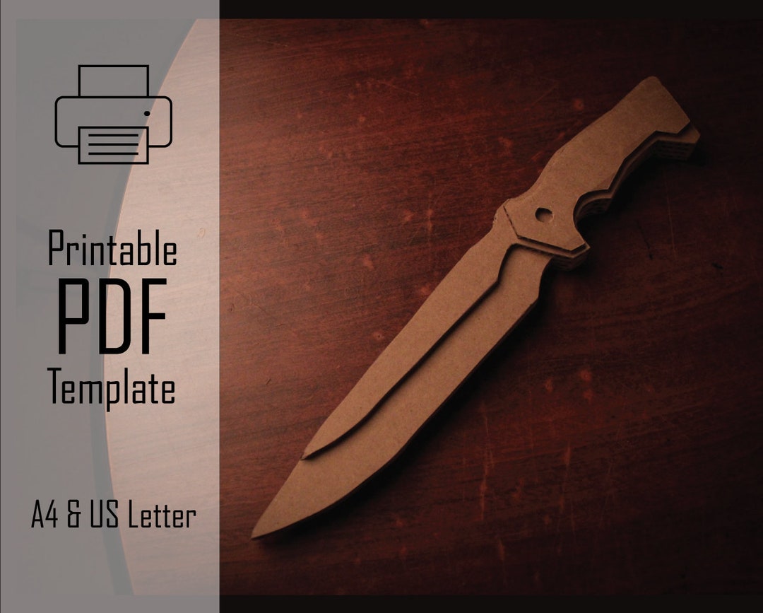 Valortek Knife || PDF Printable Pattern Cardboard Knife, Recyle DIY ...
