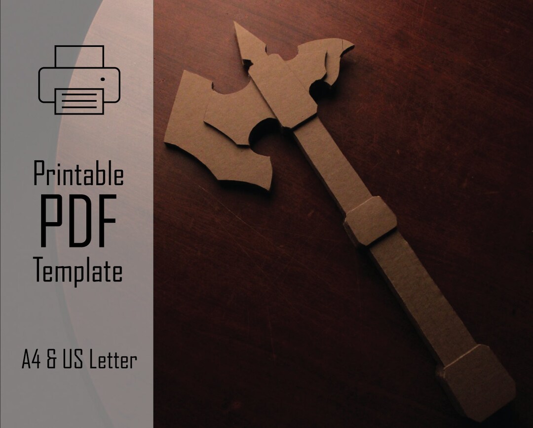 Castle Raider Axe || PDF Printable Pattern Cardboard Axe, Recyle DIY Craft, Toy Sword ...