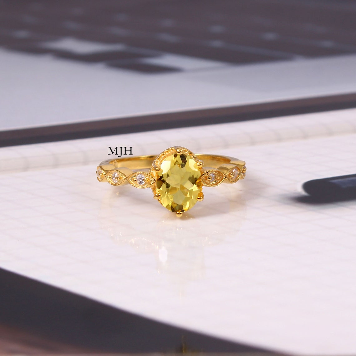 Natural Heliodor Ring Golden Beryl Ring Halo Ring - Etsy