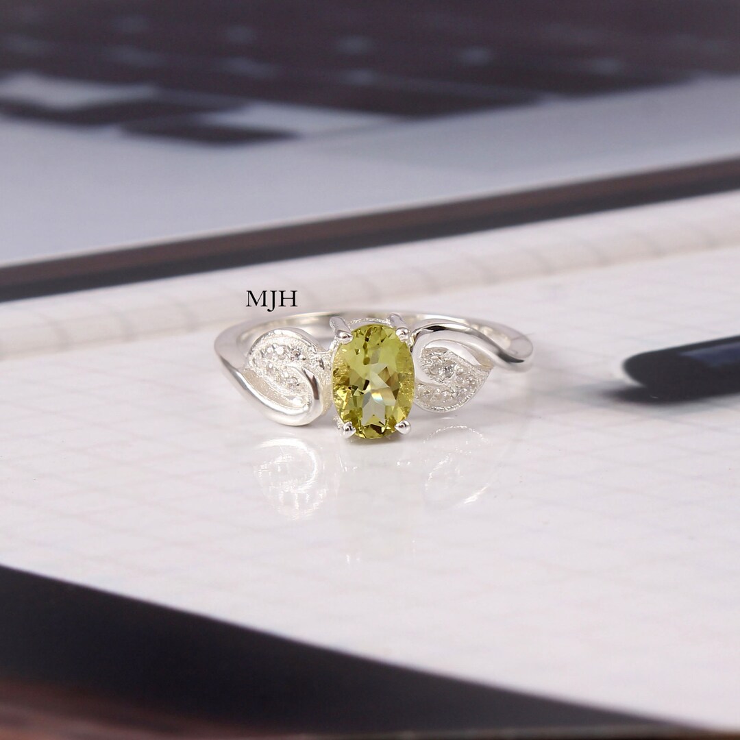 Natural Helidor Ring Helidor Ring Golden Beryl Ring Halo - Etsy