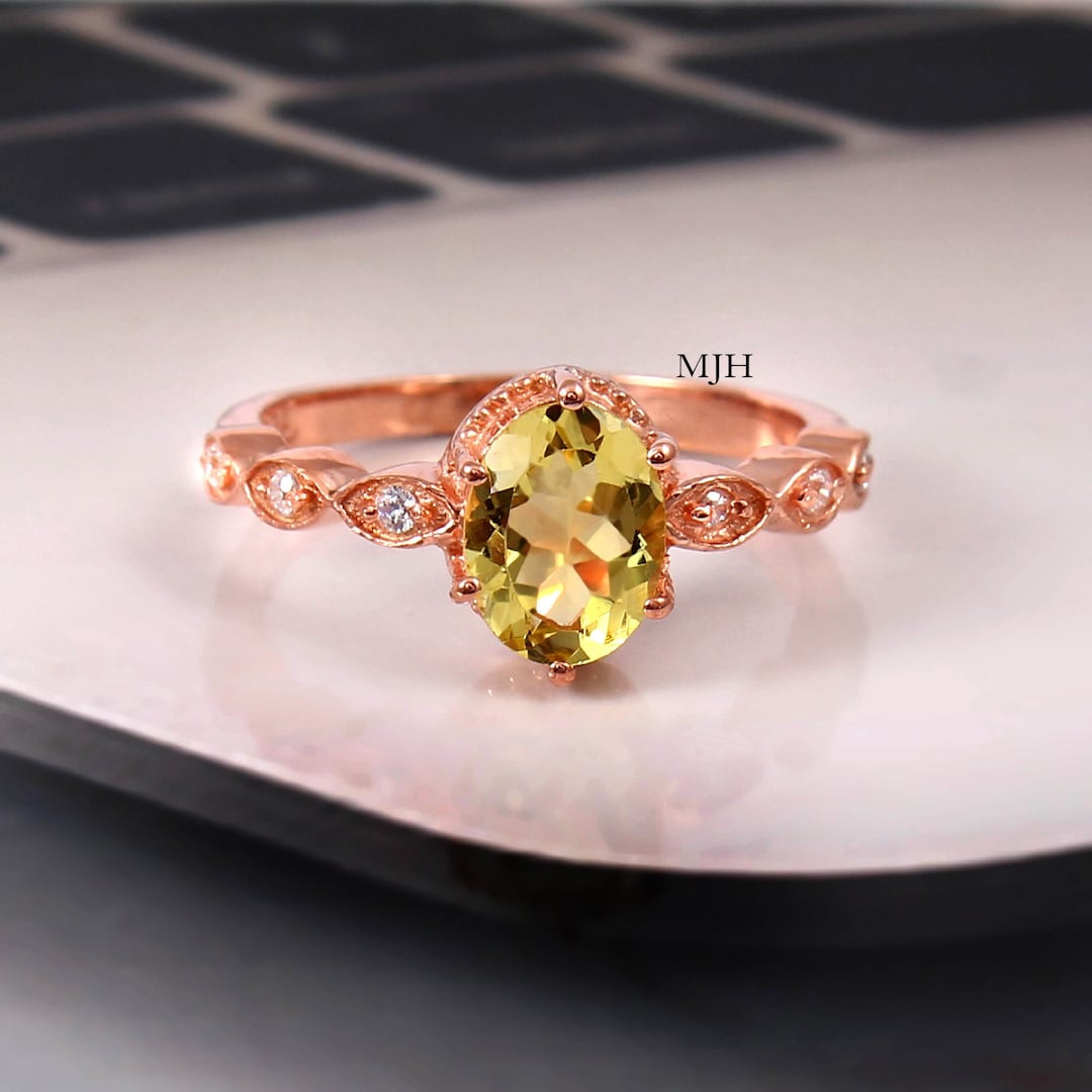 Natural Heliodor Ring , Womens Helidor Ring , Halo Ring, Silver ...