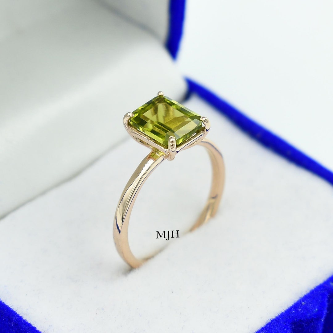 Peridot Ring, Natural Peridot Ring, Green Gemstone Ring, Engagement ...