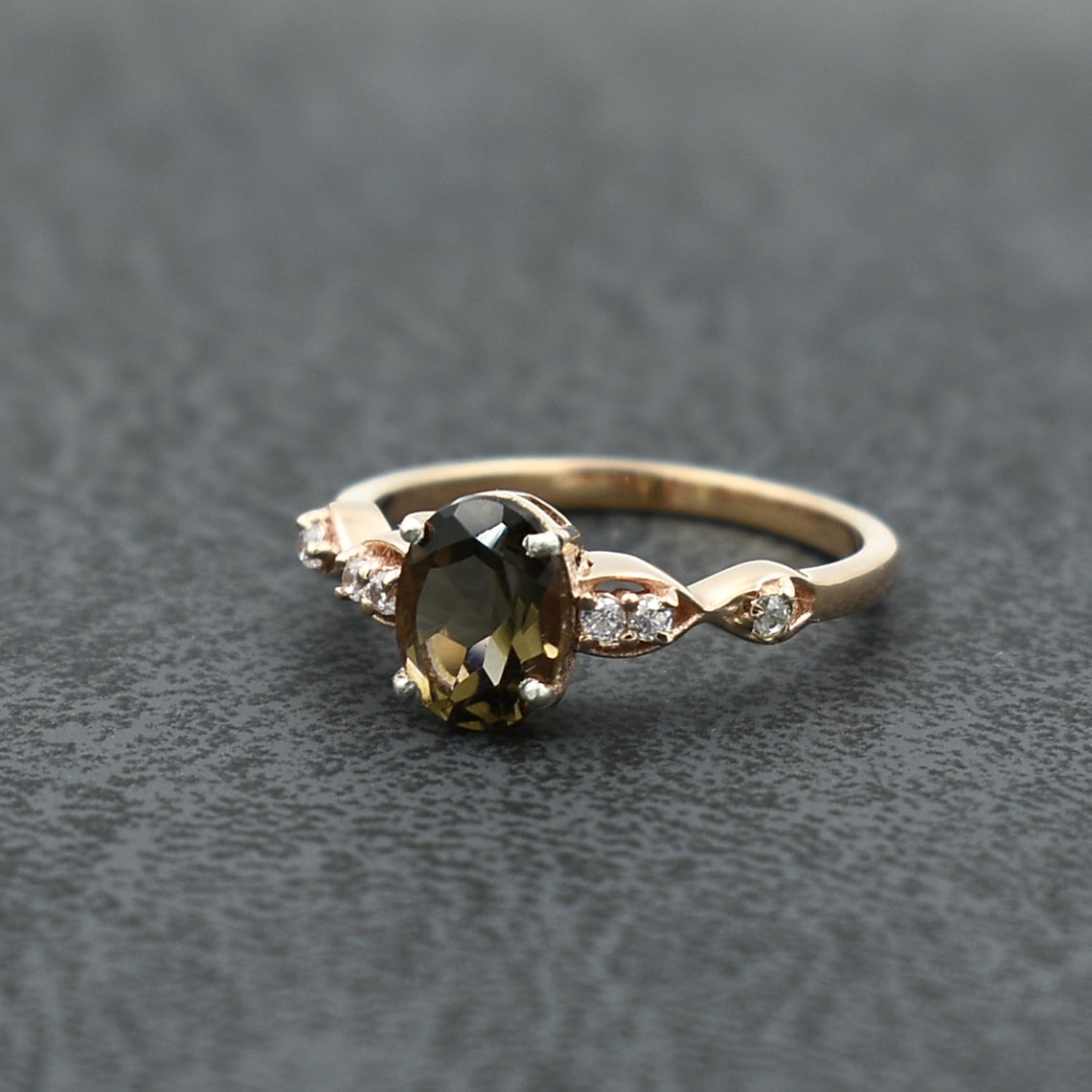 Smoky Quartz Ring Brown Smoky Cut Ring Promise Ring Womens | Etsy