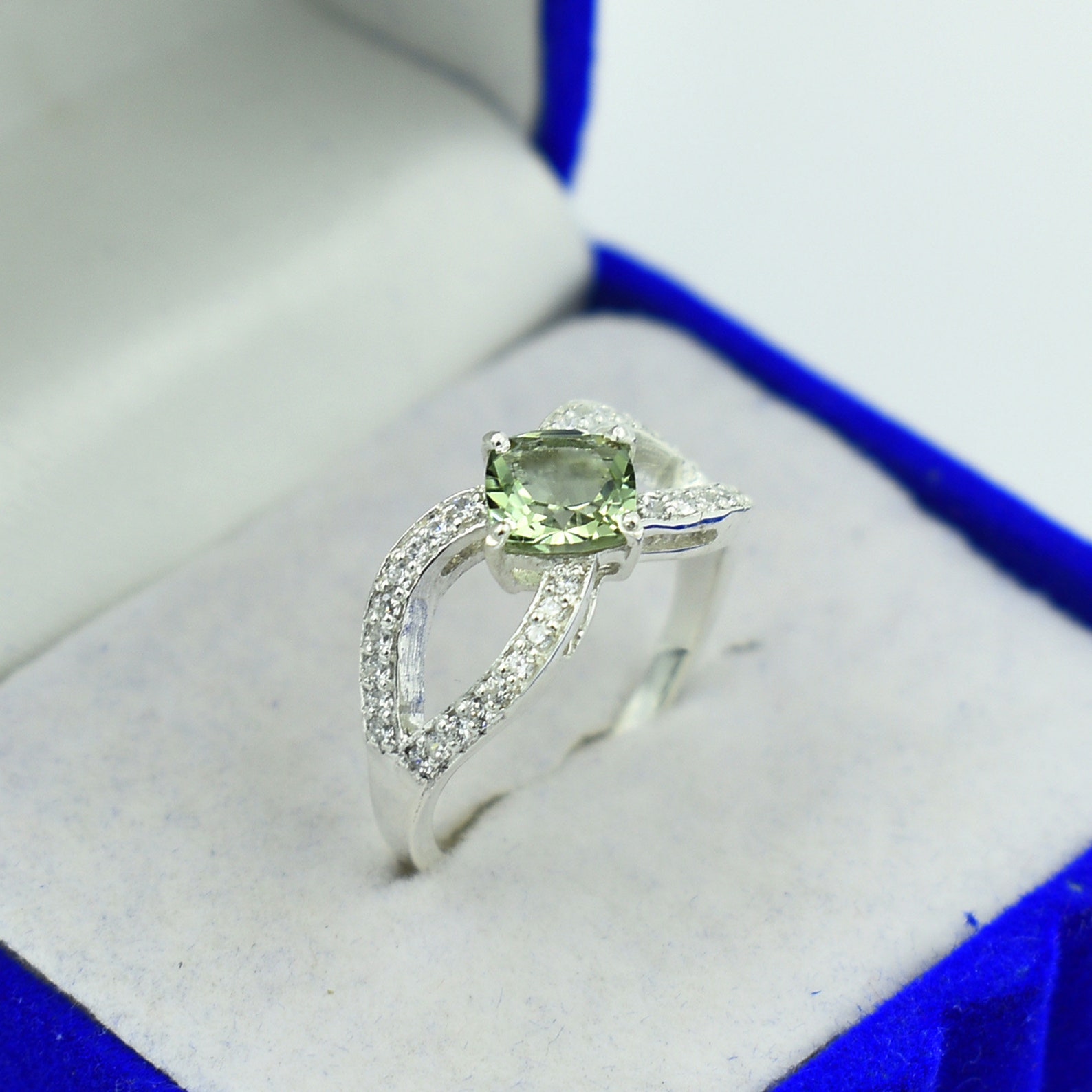 Amethyst Ring Natural Green Amethyst Ring Engagement Ring - Etsy