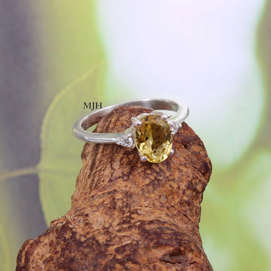 Natural Helidor Ring Helidor Ring Golden Beryl Ring Halo | Etsy