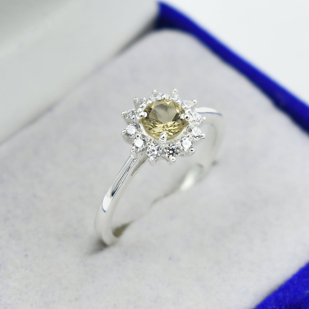 Helidor Ring, Womens Helidor Gemstone Ring, Ring for Womens, Halo Ring ...