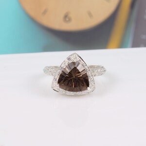 Smoky Ring, Natural Smoky Diamond Cut Ring, Promise Ring, Woman Ring ...