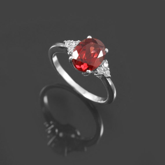 Garnet ring Engagement garnet ring women's garnet ring | Etsy