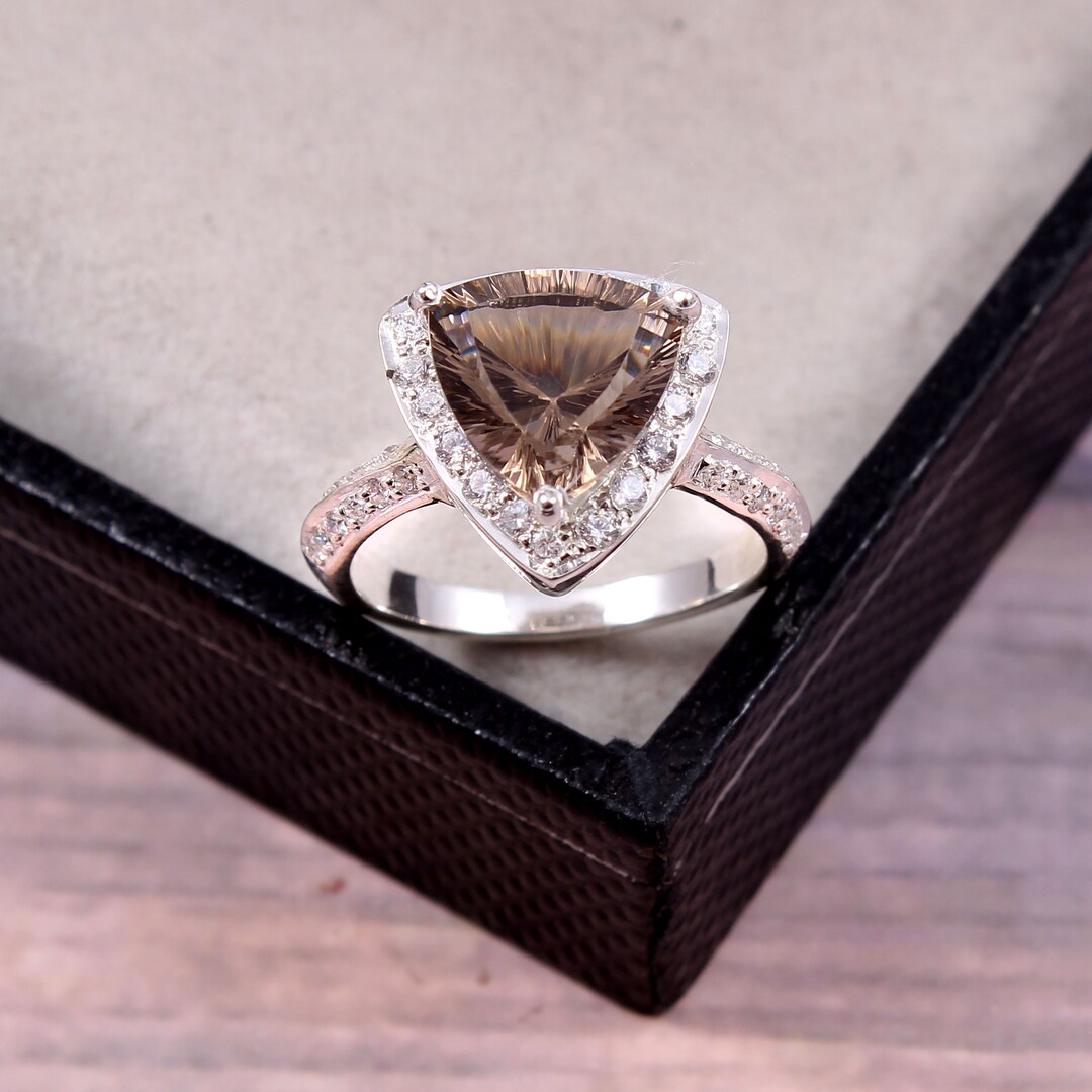 Smoky Ring, Natural Smoky Diamond Cut Ring, Promise Ring, Woman Ring ...