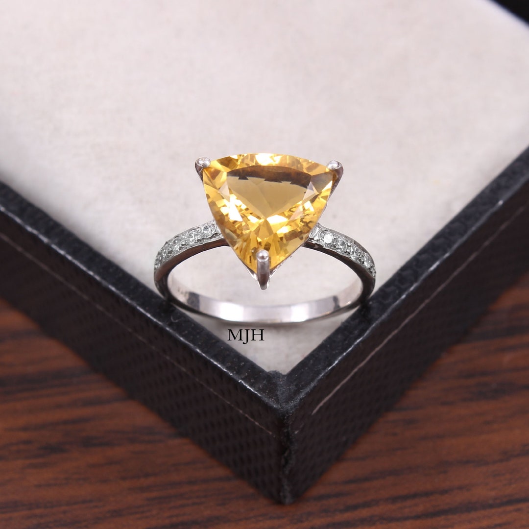Citrine Gemstone Ring, November Birthstone , Minimalist Rings, Handmade ...
