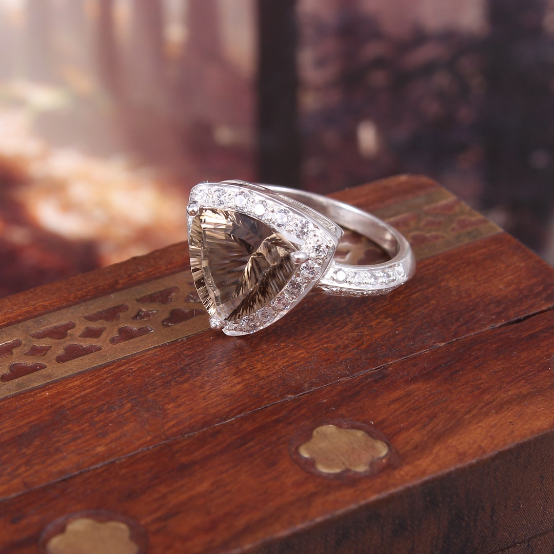 Smoky Ring Natural Smoky Diamond Cut Ring Promise Ring - Etsy