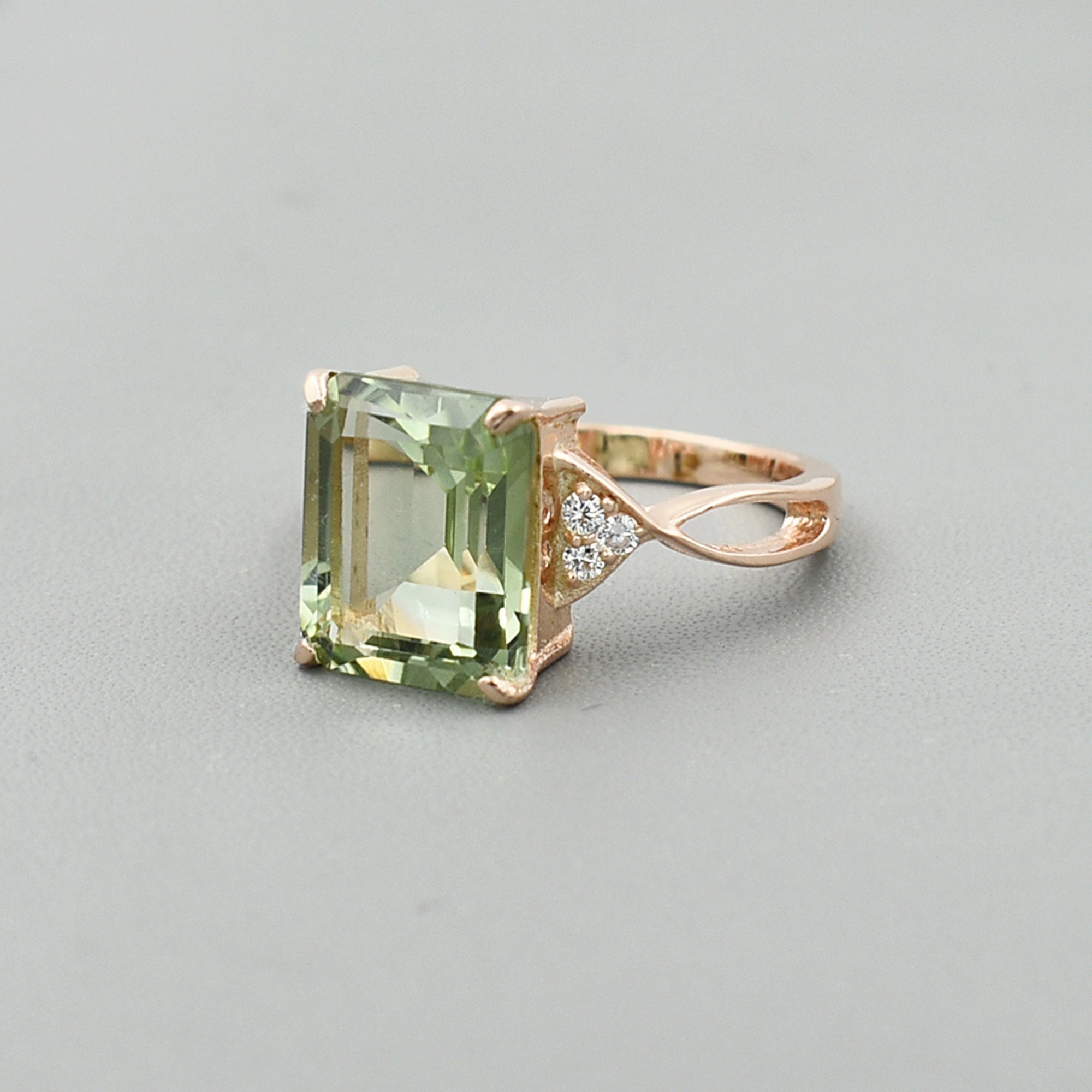 Amethyst Ring Green Amethyst Ring Amethyst Engagement Ring - Etsy