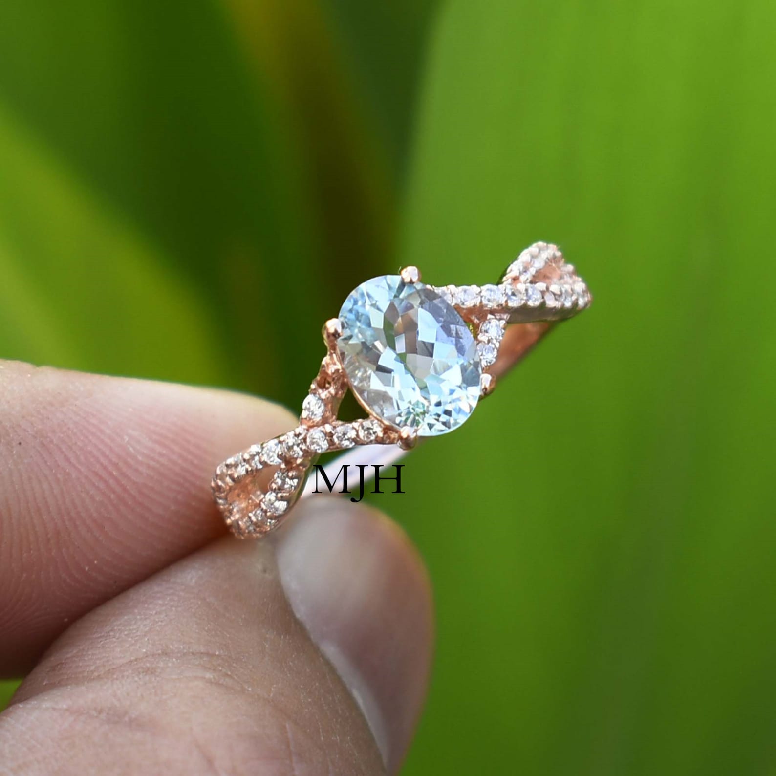 Aquamarine Ring Natural Aquamarine Ring Vintage Aquamarine | Etsy