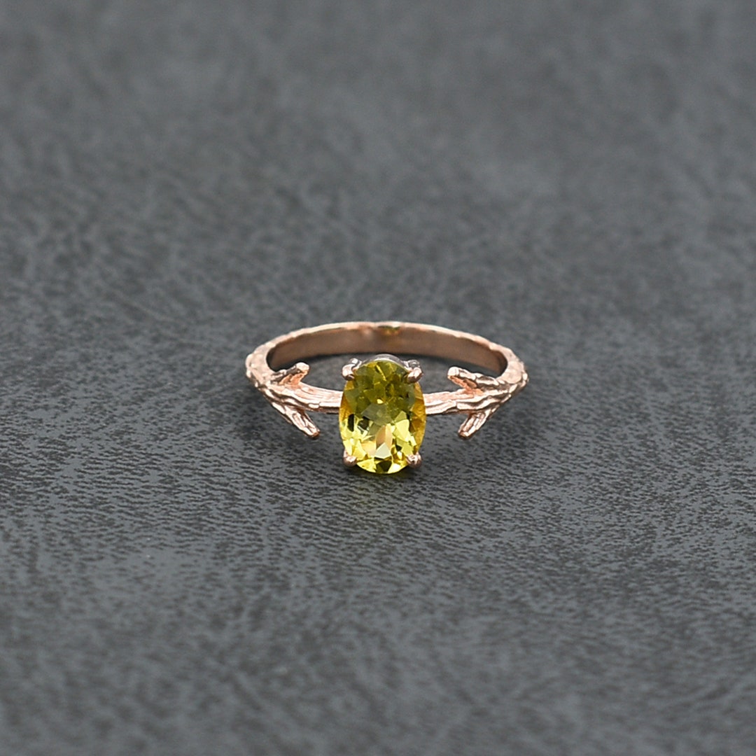 Helidor Ring, Natural Heliodor Ring , Women Helidor Ring , Halo Ring ...