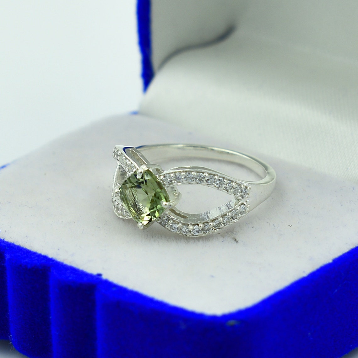 Amethyst Ring Natural Green Amethyst Ring Engagement Ring - Etsy