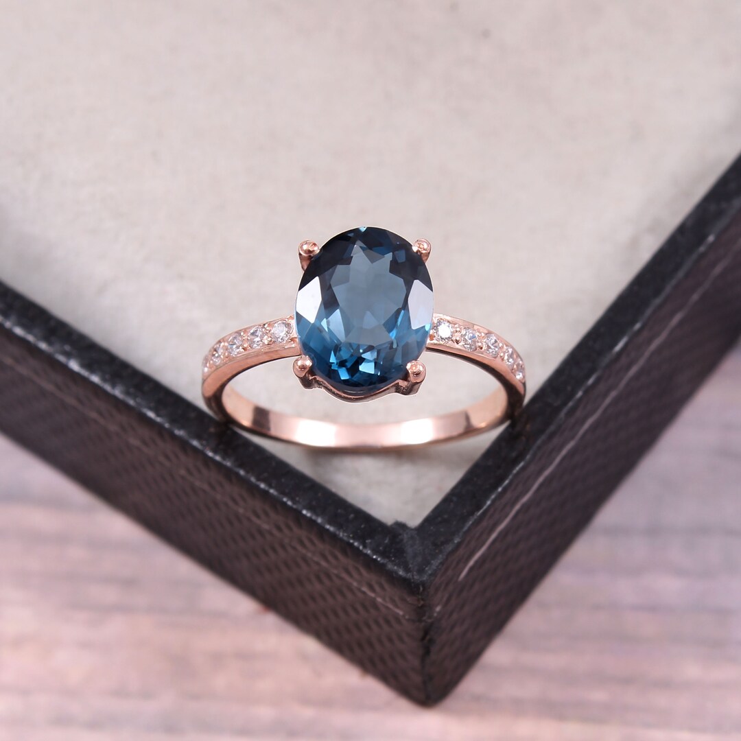 London Topaz Ring, Engagement Ring, Silver London Topaz Ring, Engagement Ring, Vintage Ring ...