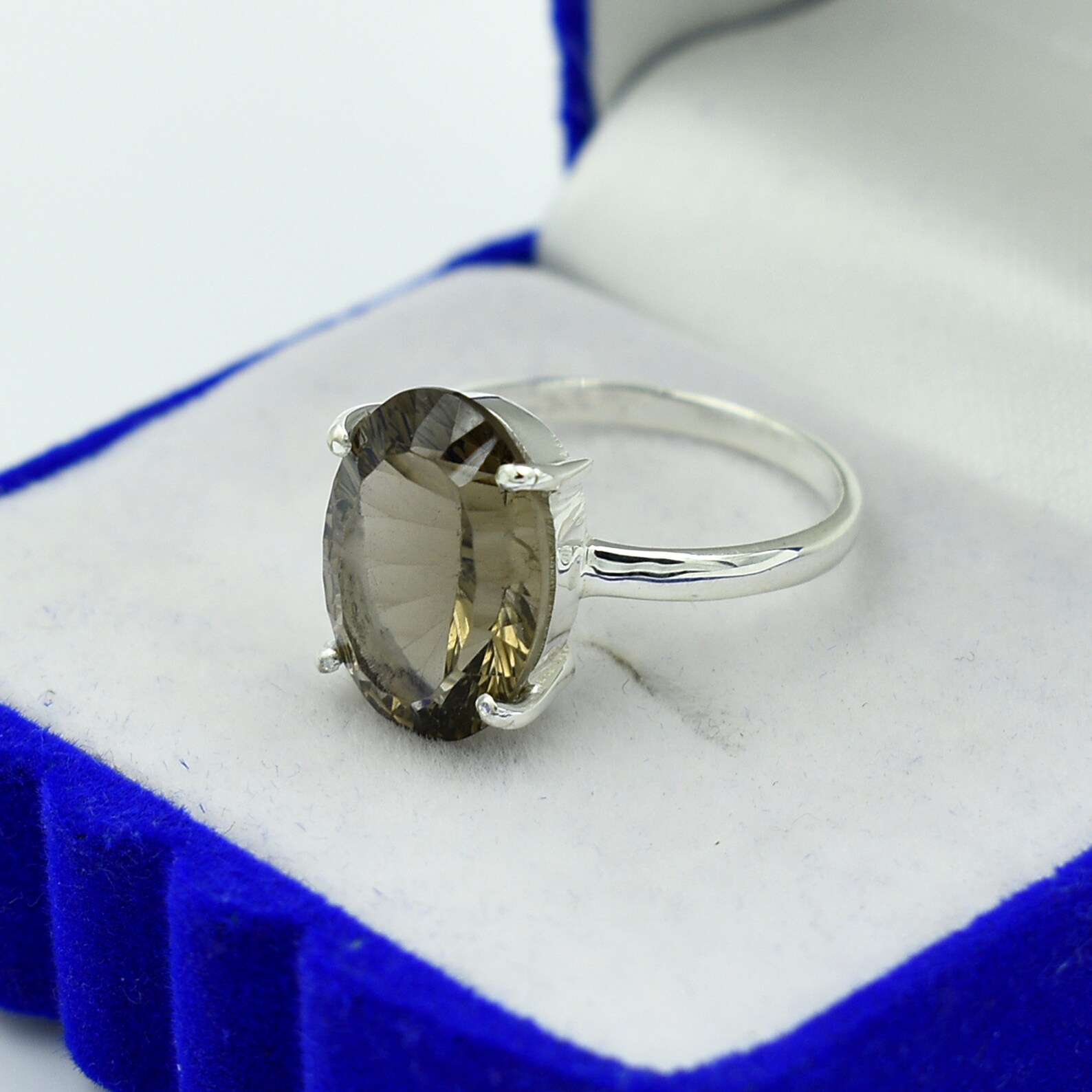 Smoky Ring Natural Brown Smoky Diamond Cut Ring Promise - Etsy