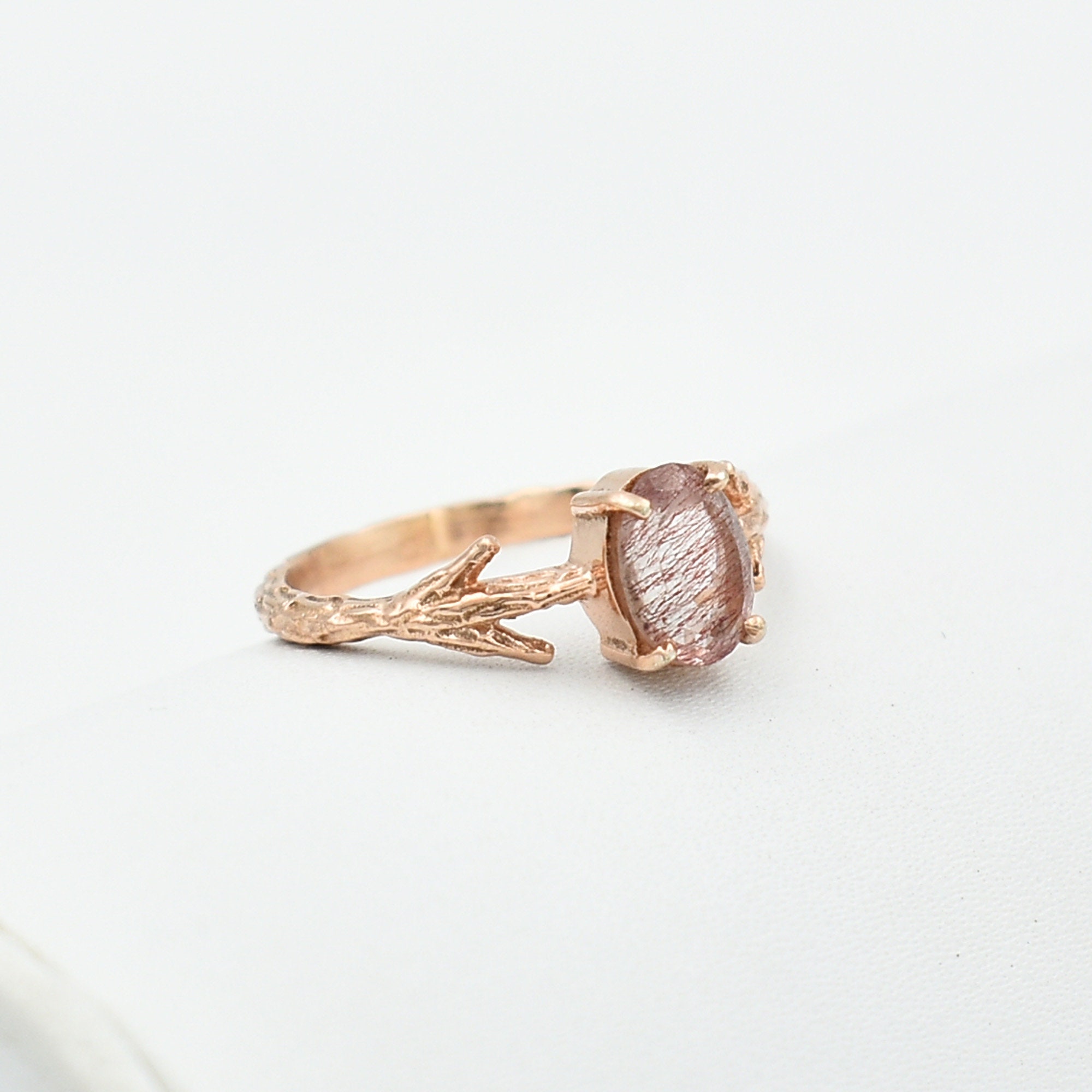 Red Rutilated Quartz Ring Octagon Ring Engagement Ring | Etsy