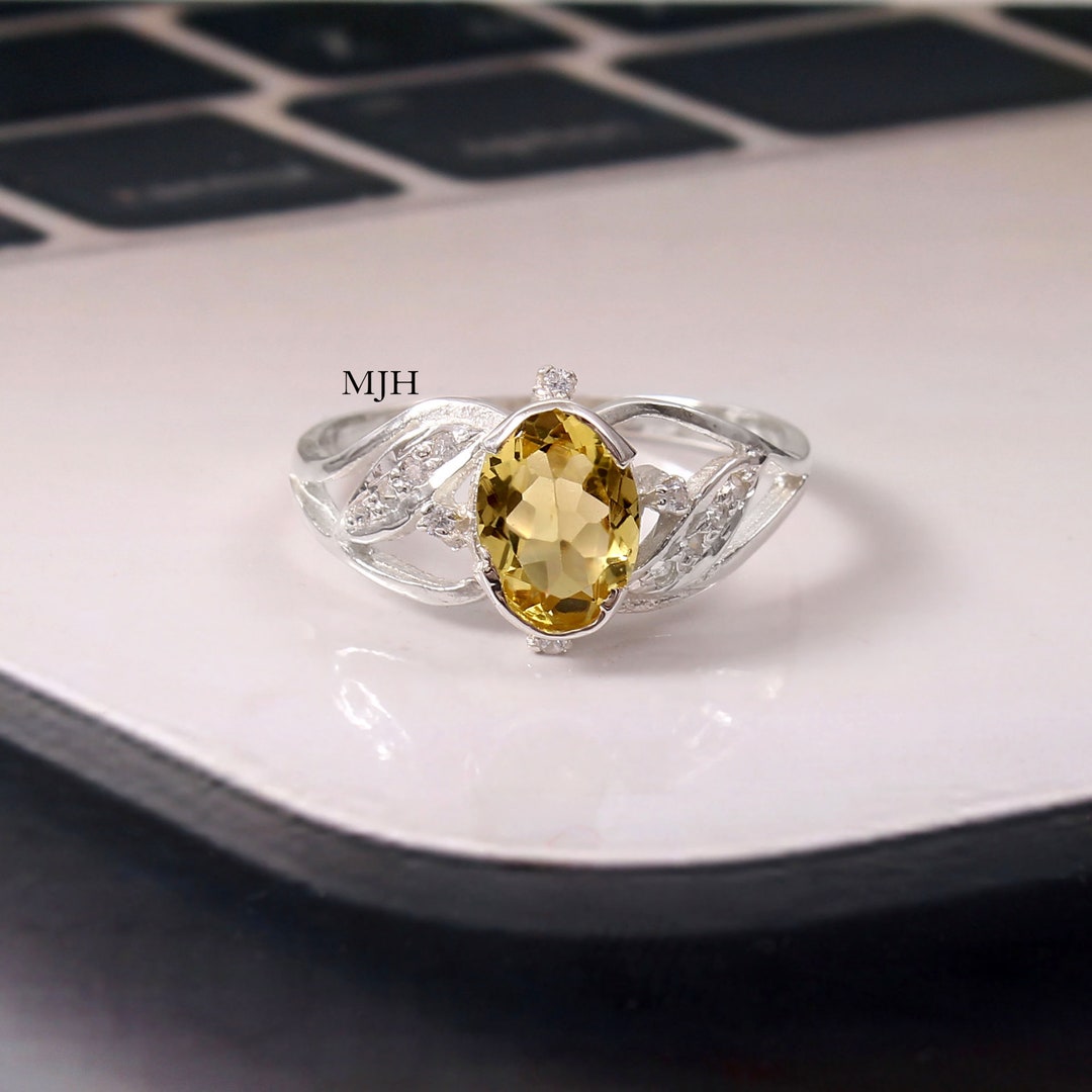 Heliodor Ring , Golden Beryl Ring , Halo Ring, Heliodor Designer Ring ...