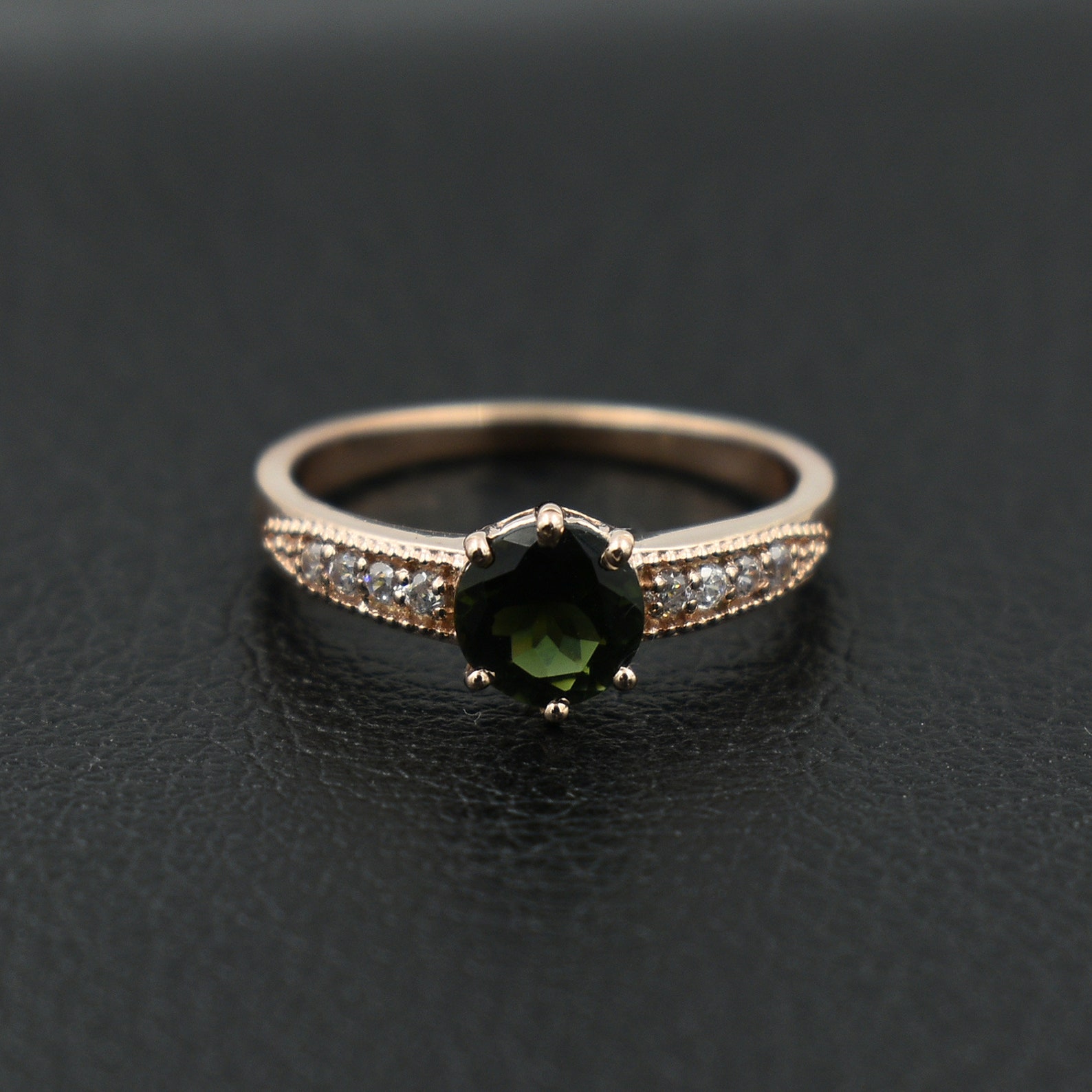 Tourmaline Ring Natural Green Tourmaline Ring Engagement | Etsy