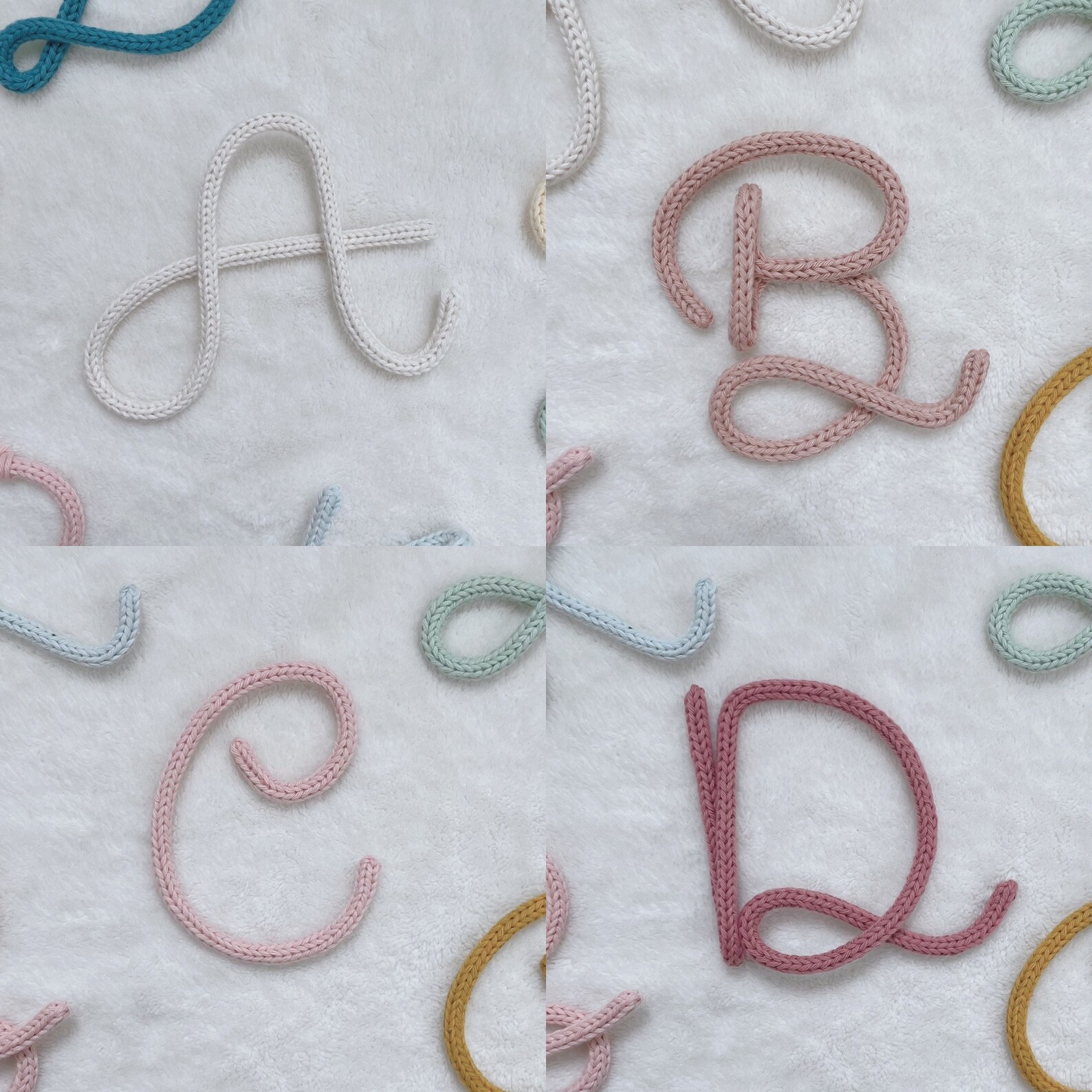 Initial Ornament Knit Sign Knitted Wire Word Initials - Etsy