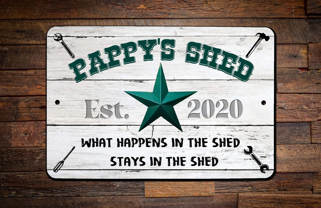 Man Cave Shed Garage Personalized Sign | Mechanic Carpenter Metal Sign ...