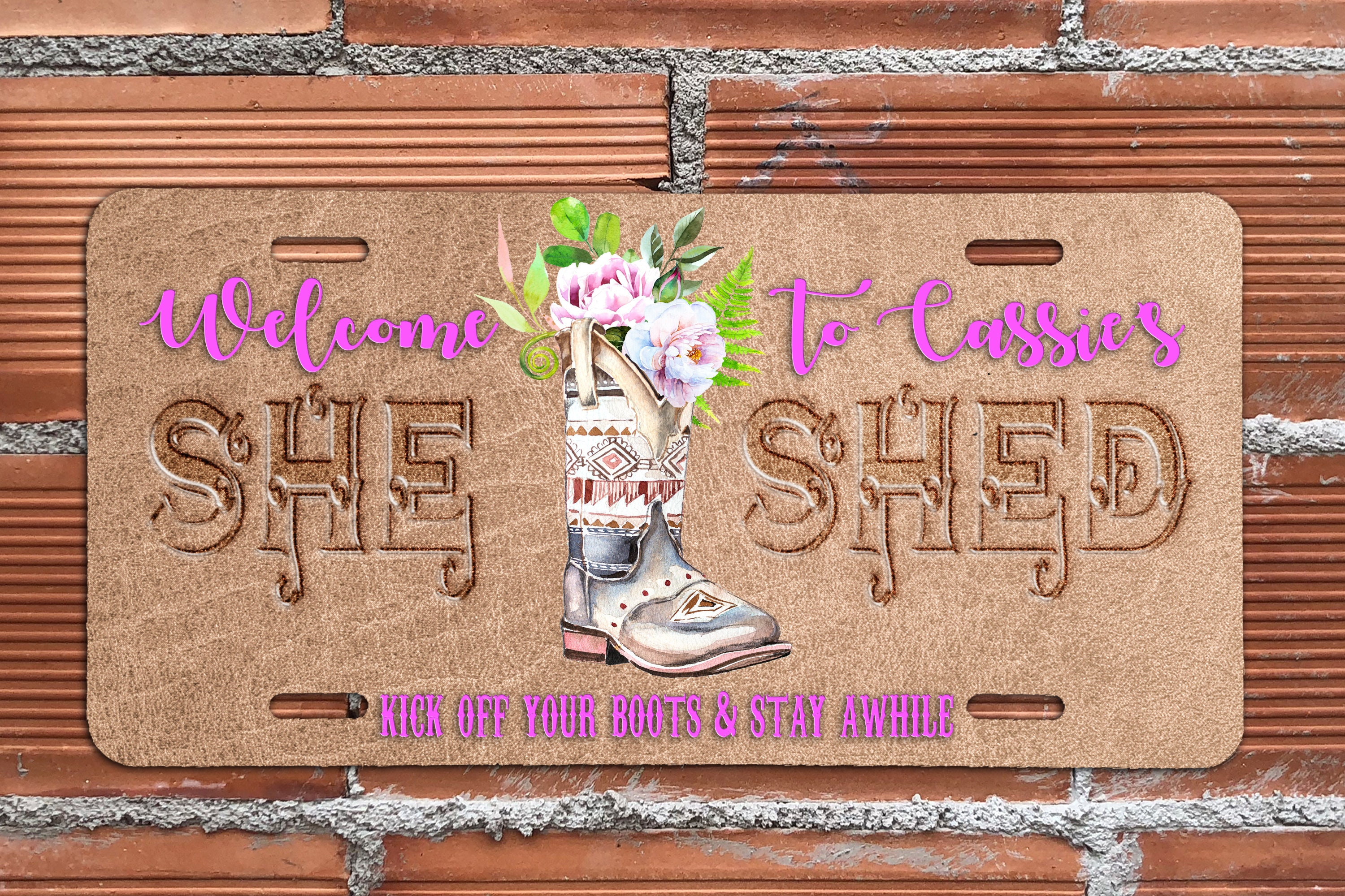 She Shed Sign Leather & Boots Country Rustic Western Theme - Etsy