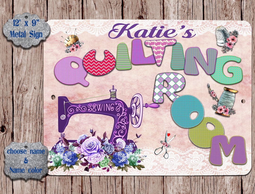 Quilter's Room Personalized 12 X 8" Sign. Custsomized With Your Name ...