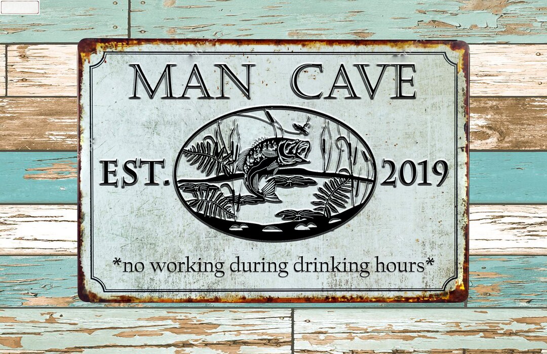 Man Cave Shed Personalized Sign | Fishing Metal Sign Customize Your Own ...
