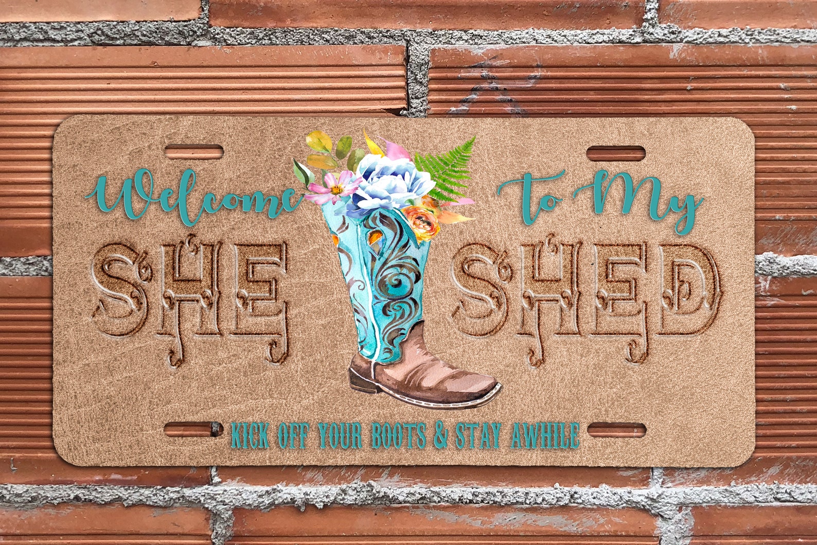 She Shed Sign Leather & Boots Country Rustic Western Theme - Etsy