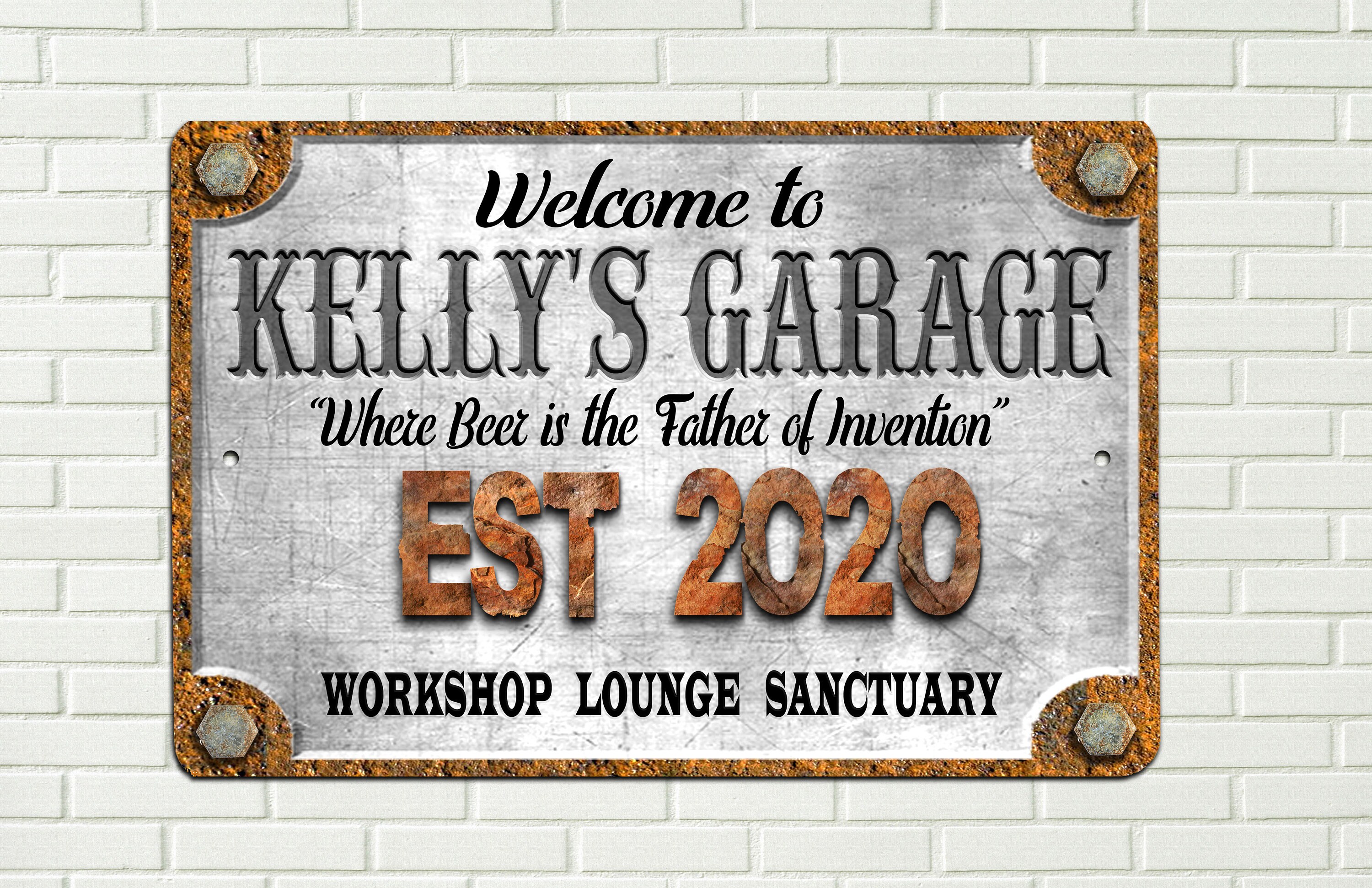 Man Cave Shed Garage Sign Personalized Vintage Look | Etsy