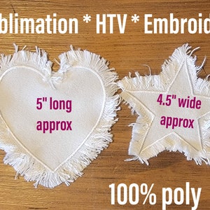 RAGGEDY PATCHES for Embroidery Sublimation Htv Vinyl, Frayed Embroidered Edge Hat Patches ...