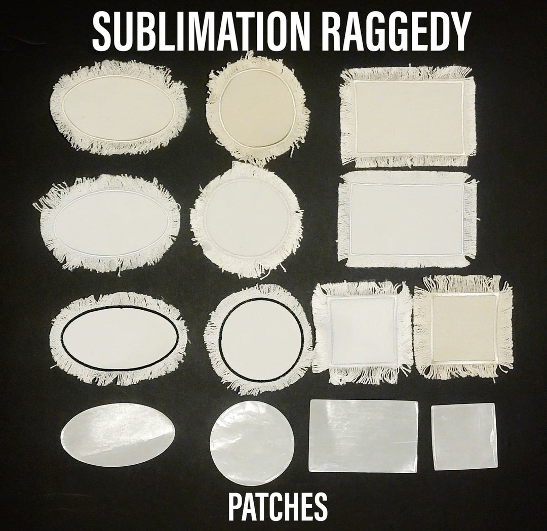 Sublimation Raggedy Patch Blank | Frayed Embroidered Edge Hat Patches ...