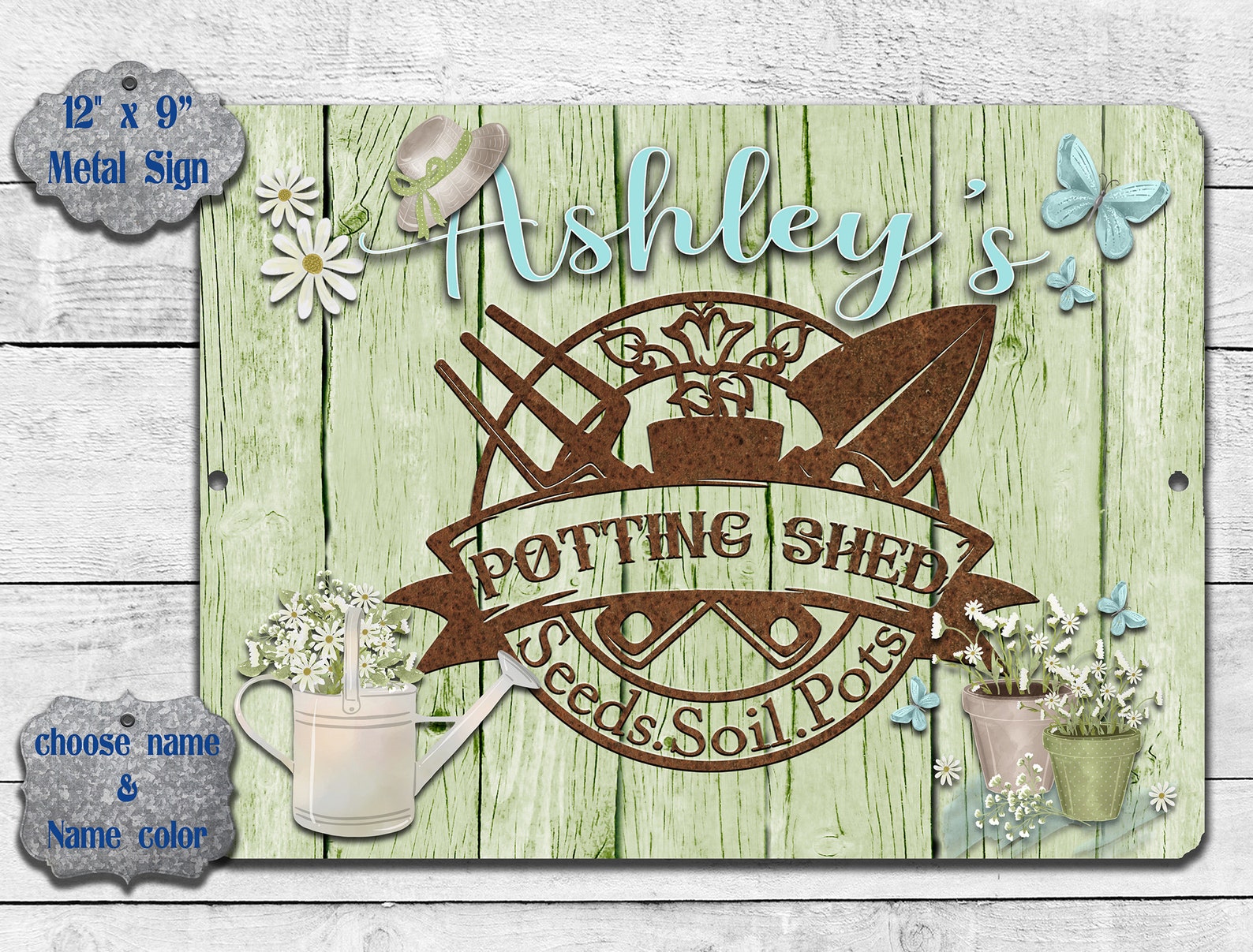 GARDEN Potting SHED Sign Personalized - Customize Your Own!! 12 X 8 ...