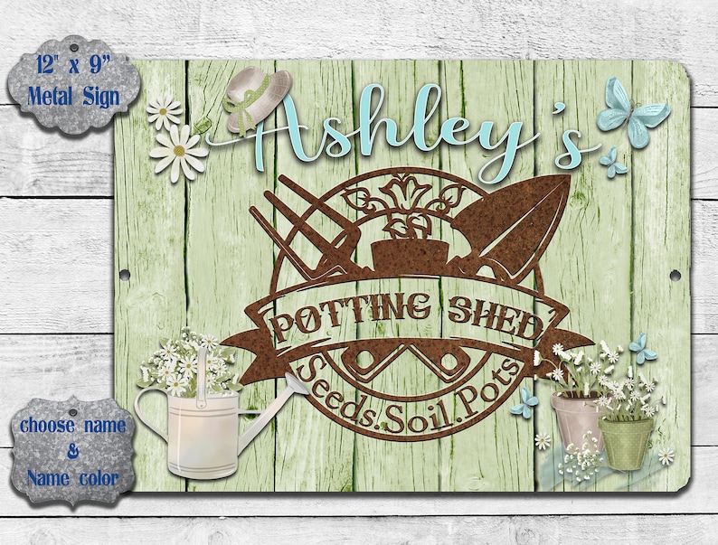 GARDEN Potting SHED Sign Personalized Customize Your Own 9 | Etsy