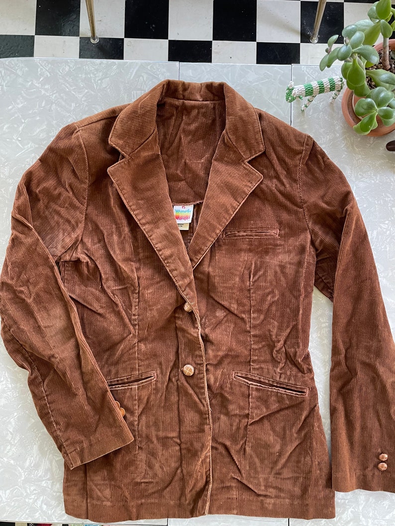 Vintage Wrangler Brown Corduroy Jacket With Brown Buttons and Three ...