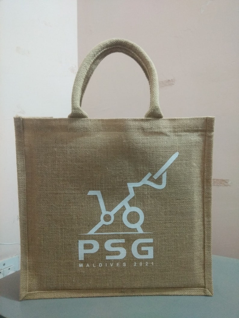 Jute Bag Personalized Tote Bag Jute Gift Bag Natural Jute | Etsy