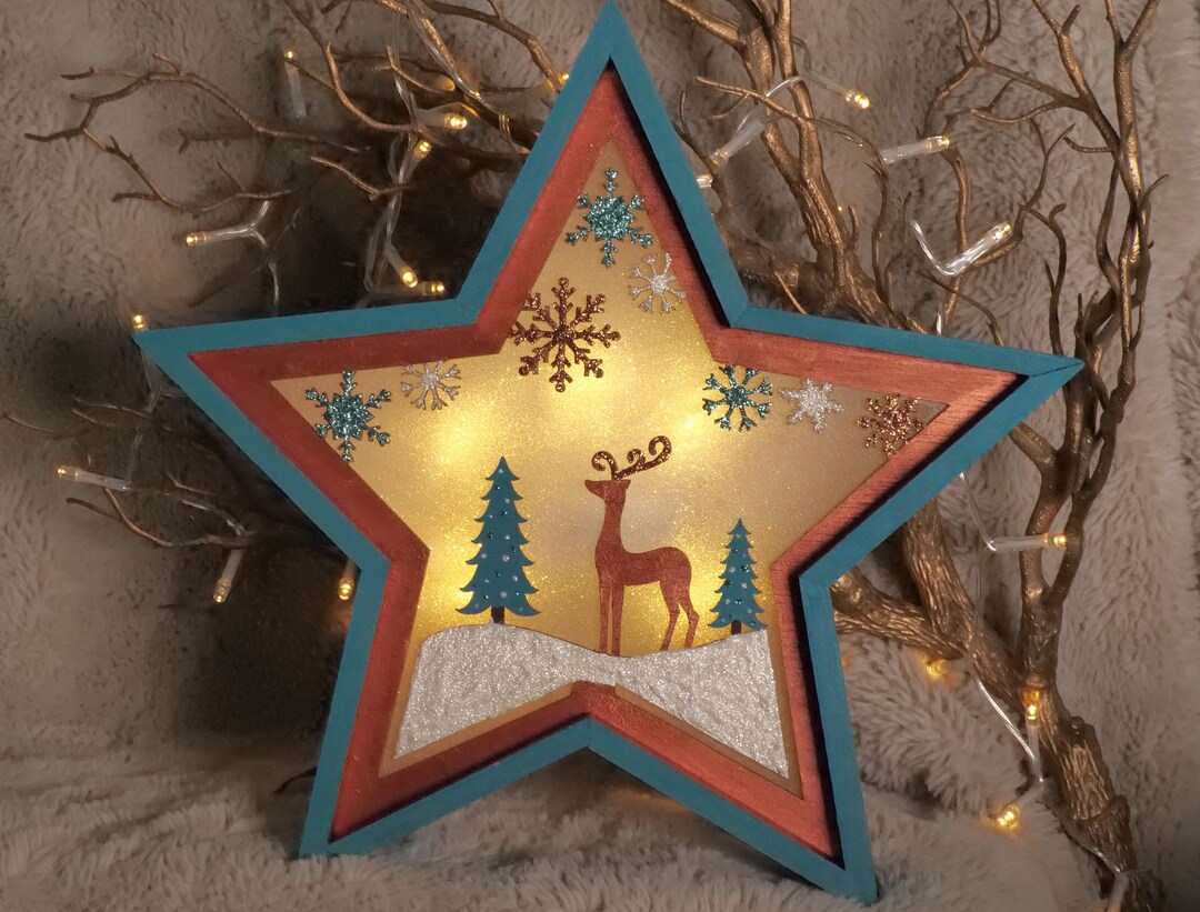 Free Standing Battery Operated Light up Star Christmas Decoration ...