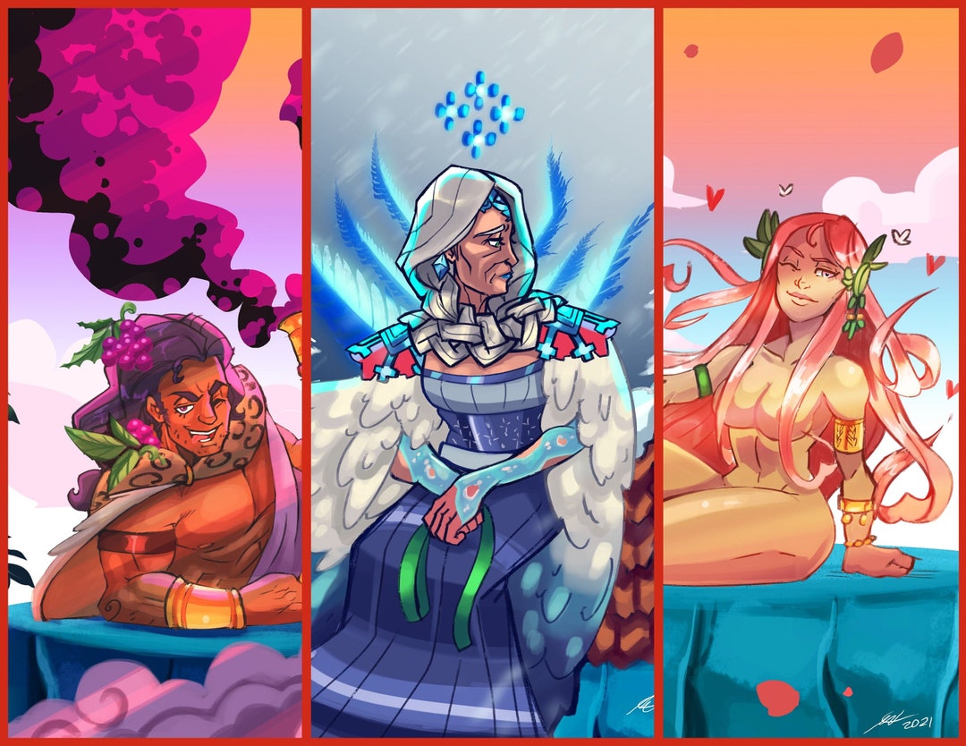 Hades Fanart Demeter Aphrodite Dionysus Etsy