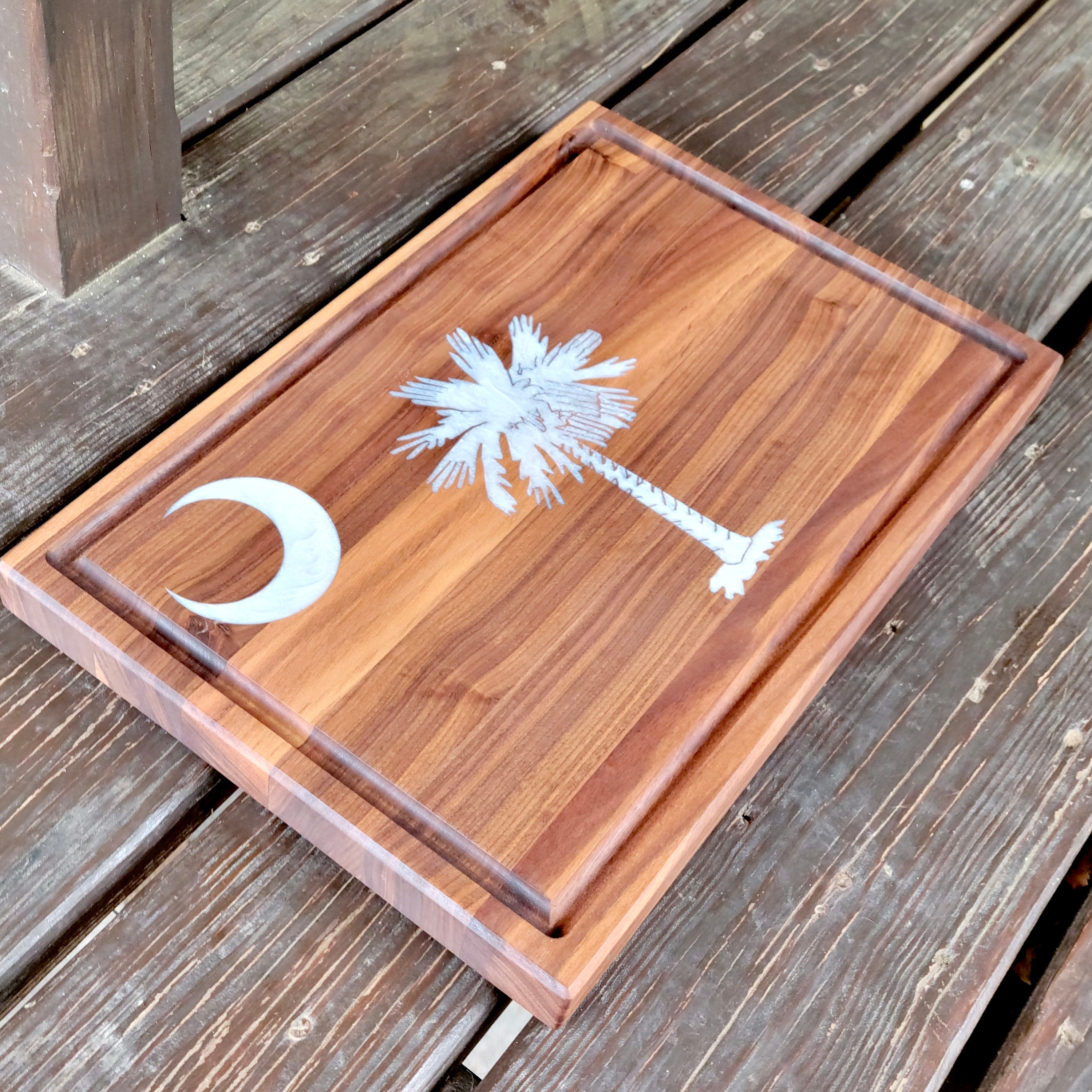 South Carolina Flag Cutting Board, Handcrafted State Flag Chopping ...