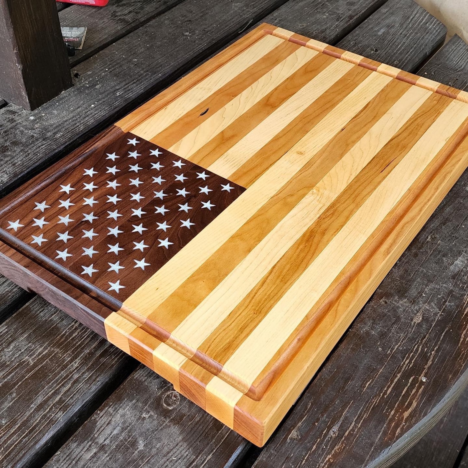 American Flag Cutting Board, Professional BBQ Chopping Block, Fathers ...