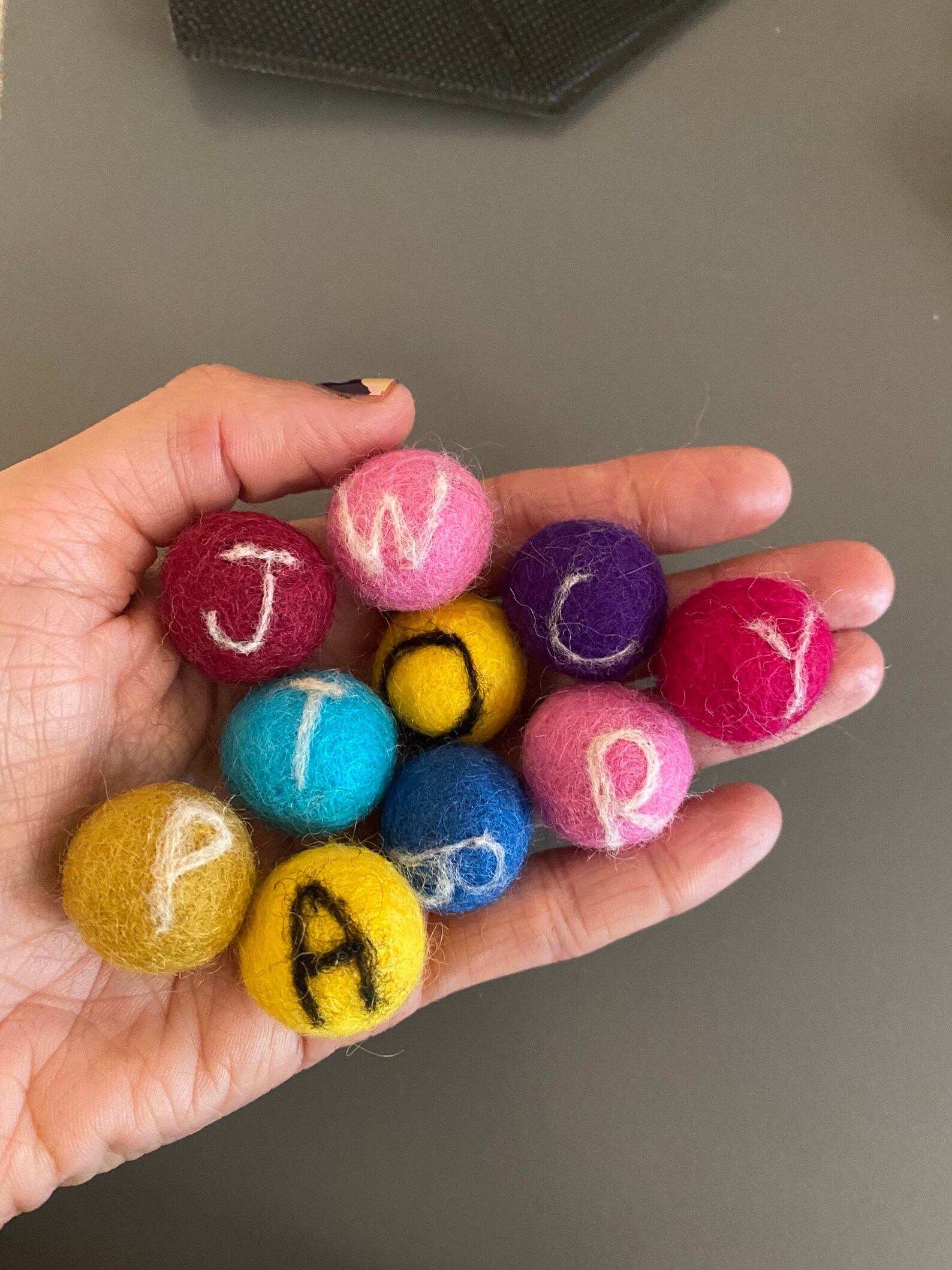 Needle Felted Alphabet Balls Letter Balls Montessori - Etsy